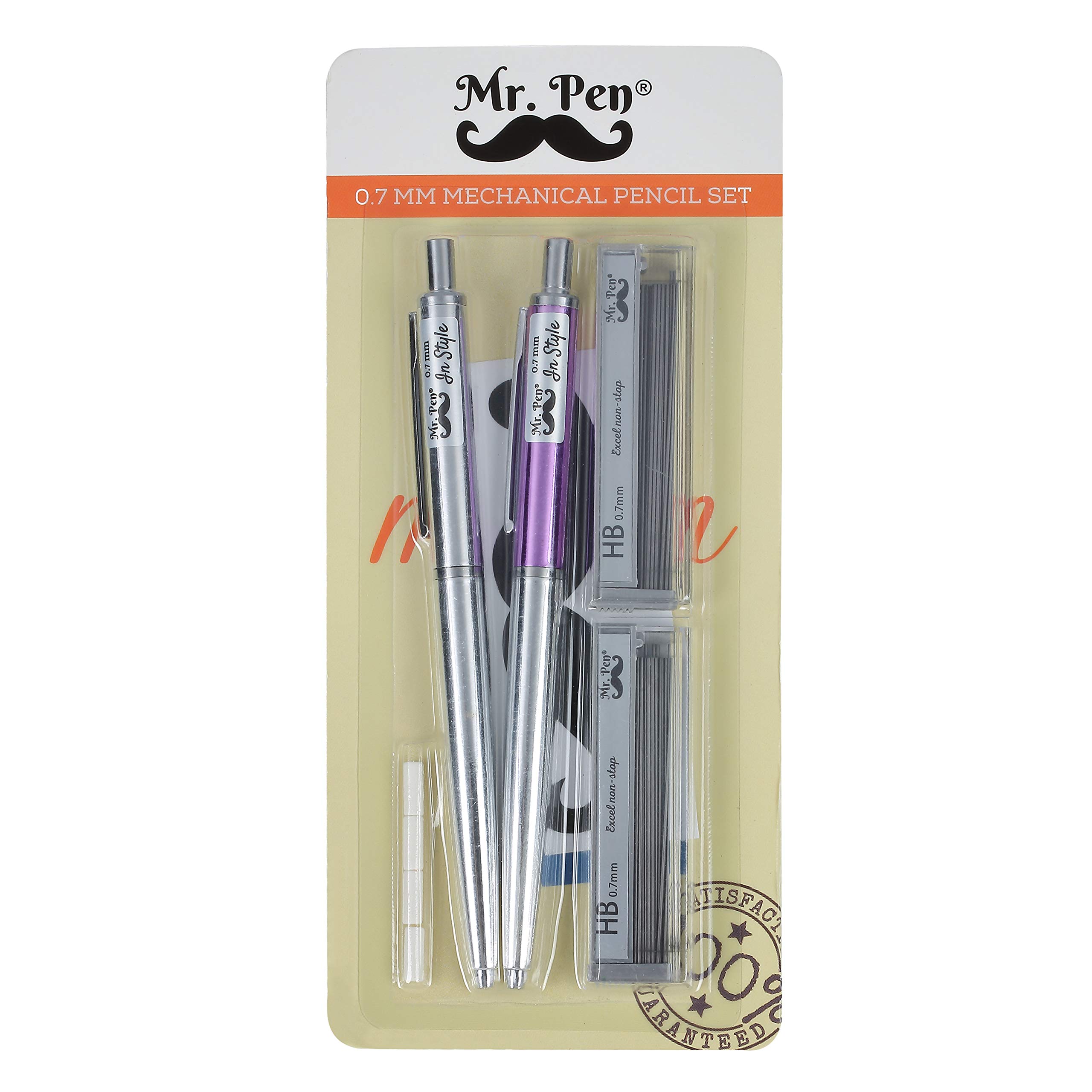 Mr. Pen- 0.7 Mechanical Pencil, 2 Pack, Mechanical Pencil with Lead and Eraser, Pencils Mechanical 0.7, Mechanical Pencils, Automatic Pencil, 0.7mm Mechanical Pencil, Mechanical Pencils for School