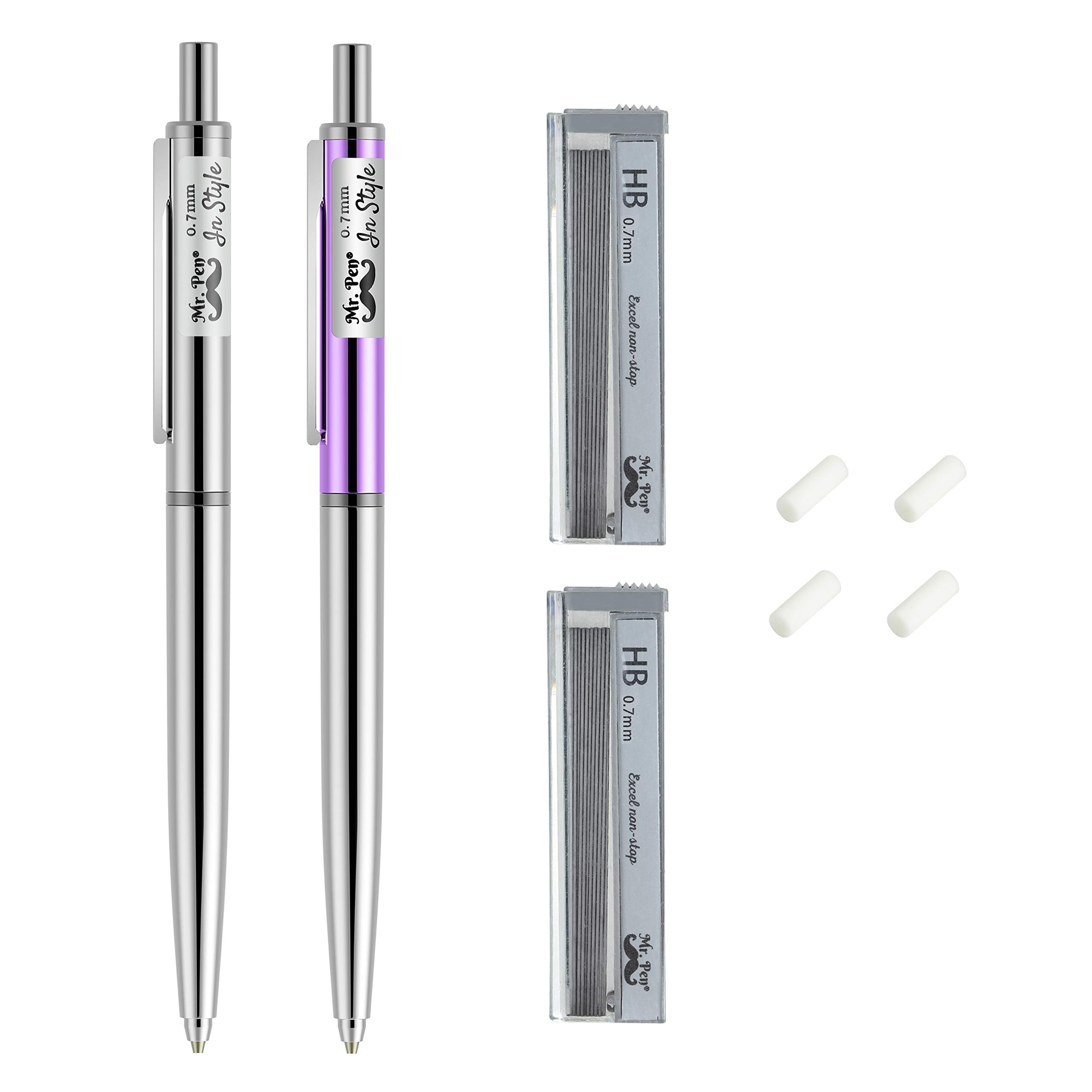 Mr. Pen- 0.7 Mechanical Pencil, 2 Pack, Mechanical Pencil with Lead and Eraser, Pencils Mechanical 0.7, Mechanical Pencils, Automatic Pencil, 0.7mm Mechanical Pencil, Mechanical Pencils for School