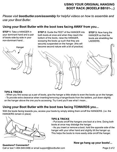 Boot Butler Boot Rack – As Seen On Rachael Ray – Clean Up Your Closet Floor with Hanging Boot Storage – Easy to Assemble & Built to Last – 5-Pair Boot Hanger Boot Organizer & Boot Shaper/Tree