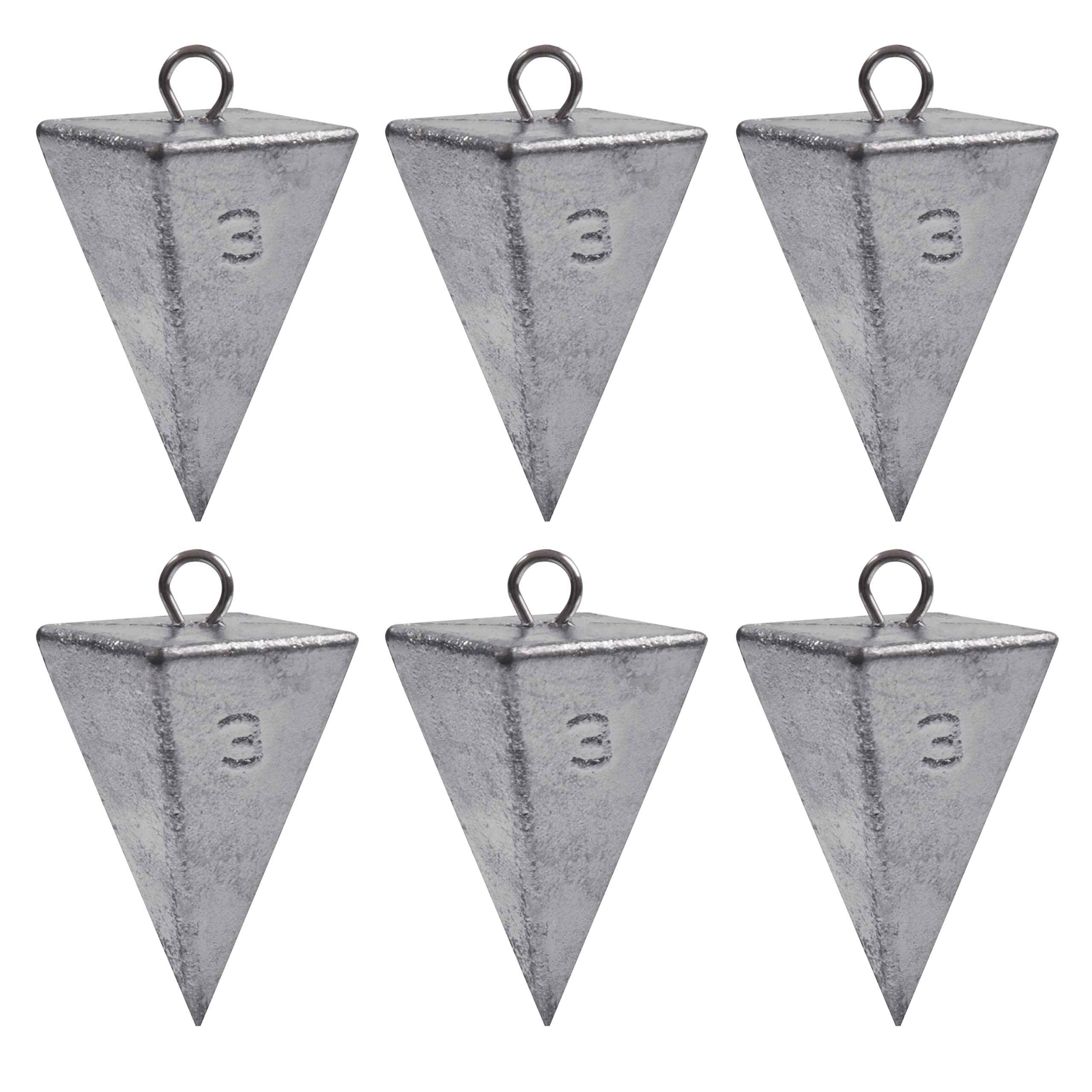 Pyramid Sinkers Fishing Weights, Bullet Fishing Weights Sinkers Tangle Free Fishing Weights for Saltwater Surf Fishing Gear Tackle 1oz 2oz 3oz 4oz 5oz 6oz 8oz