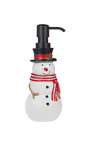Indecor Home 17-Piece Snowman Christmas Holiday Bathroom Decoration Accessory Set | Bath Rug/Mat | Resin Soap/Lotion Pump Dispenser | Shower Curtain | 12 Resin Hooks | 2 Hand Towels | Gift Box Set