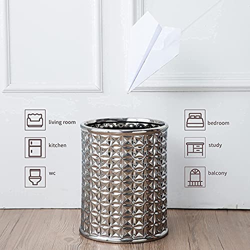 BASDHE Bathroom Accessories Set-5 Piece Ceramic Gift Set Toothbrush Holder,Toothbrush Cup,Soap Dispenser,Soap Dish,Trash Can, Set Bathroom (Grey)