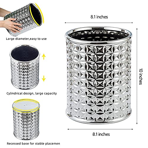 BASDHE Bathroom Accessories Set-5 Piece Ceramic Gift Set Toothbrush Holder,Toothbrush Cup,Soap Dispenser,Soap Dish,Trash Can, Set Bathroom (Grey)