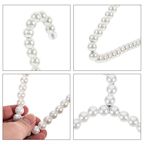 POPETPOP Pearl Cloth Hanger 2pcs Pearl Beads Metal Clothes Hangers Mini Pearl Hangers Baby Clothes Rack for Dogs Cats Kids