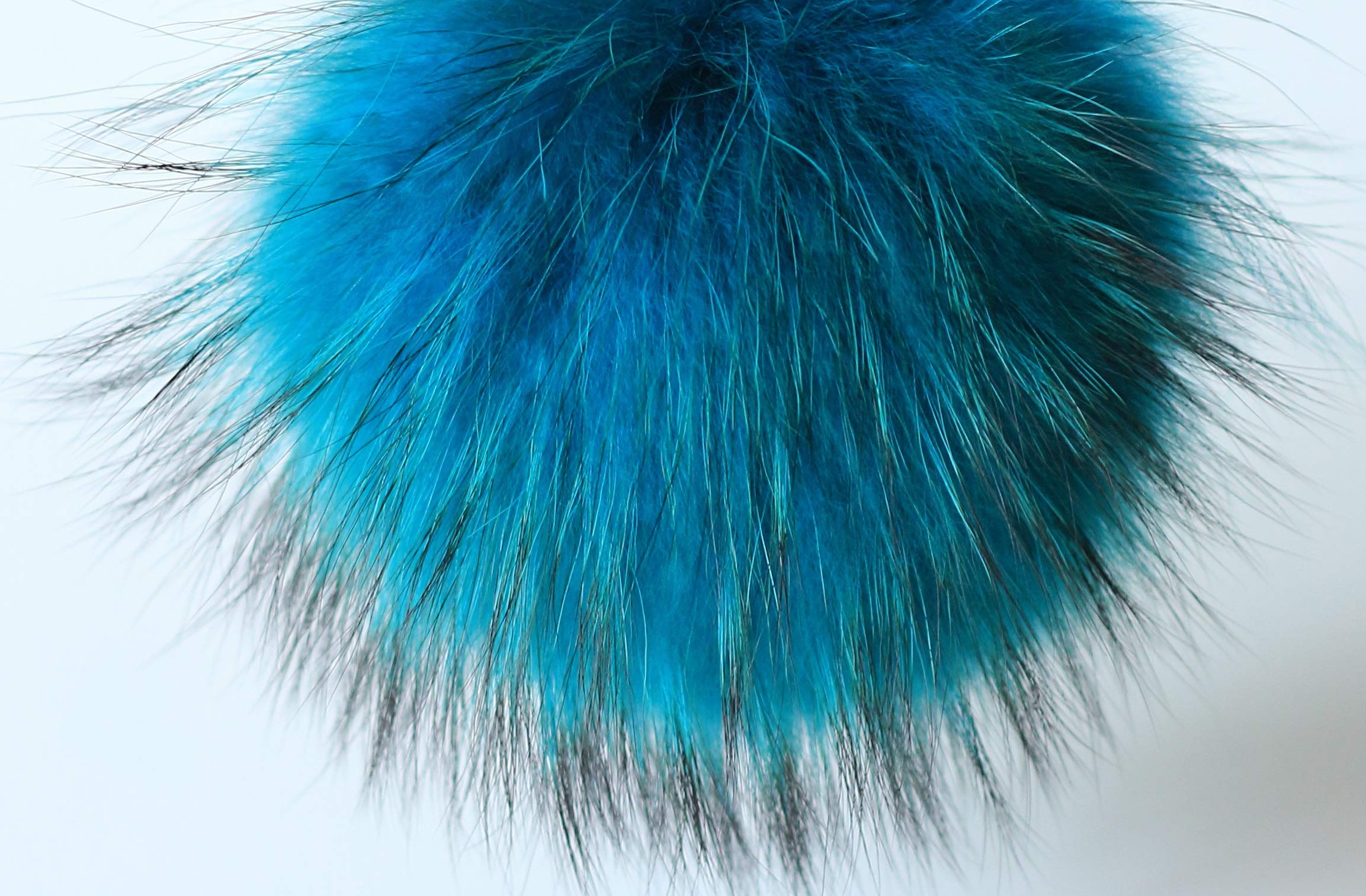 Chunxiao DIY Raccoon Fur Pom Pom Ball with Press Snap Button for Knitted Hat Beanie Hats, Detachable