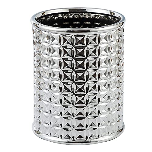 BASDHE Bathroom Accessories Set-5 Piece Ceramic Gift Set Toothbrush Holder,Toothbrush Cup,Soap Dispenser,Soap Dish,Trash Can, Set Bathroom (Grey)