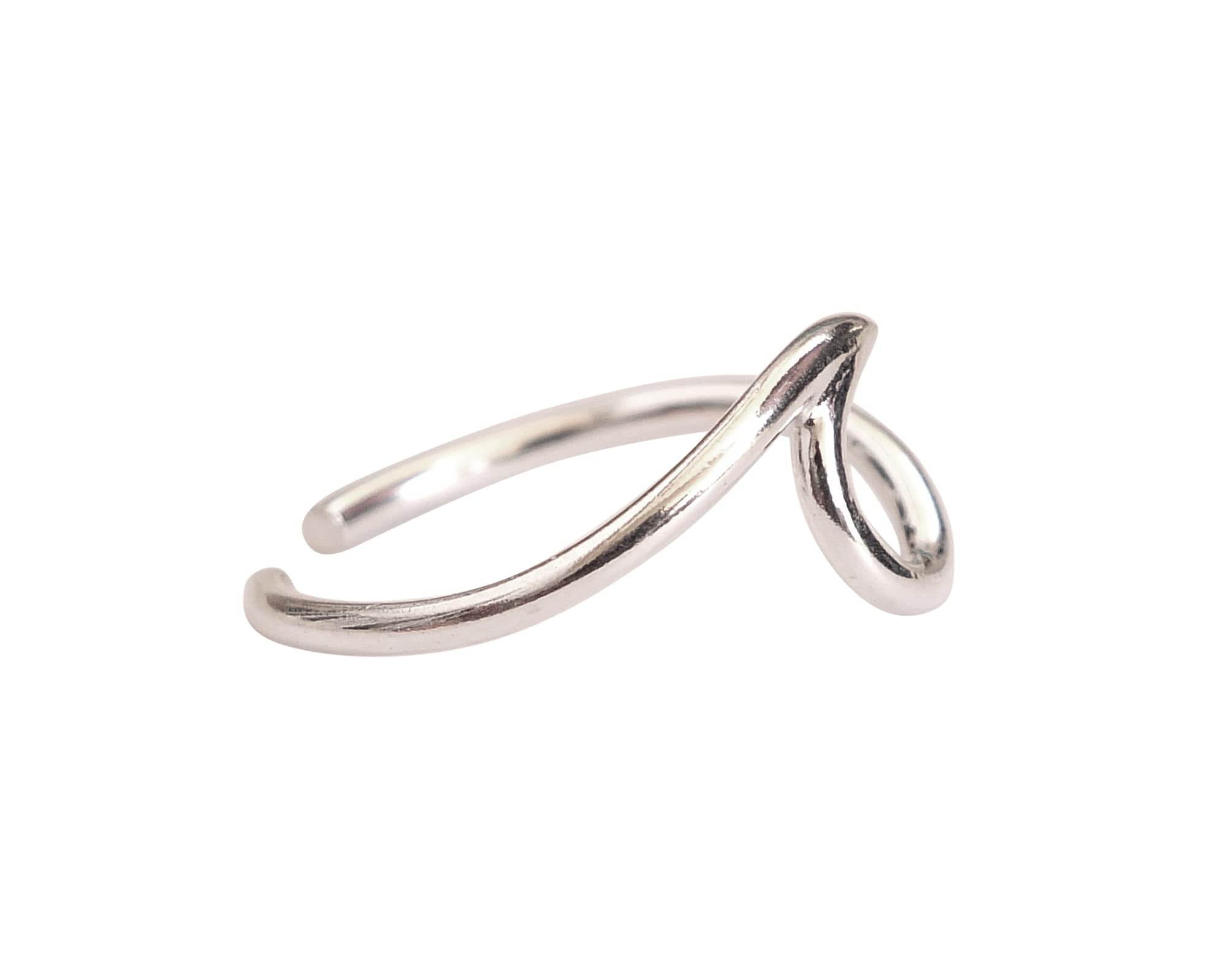 Handmade Wave Band Adjustable Toe Ring, 925 Sterling Silver, Thin Dainty Open Toe, Pinky or Knuckle Rings for Women, By MiYa Jewelry Creations
