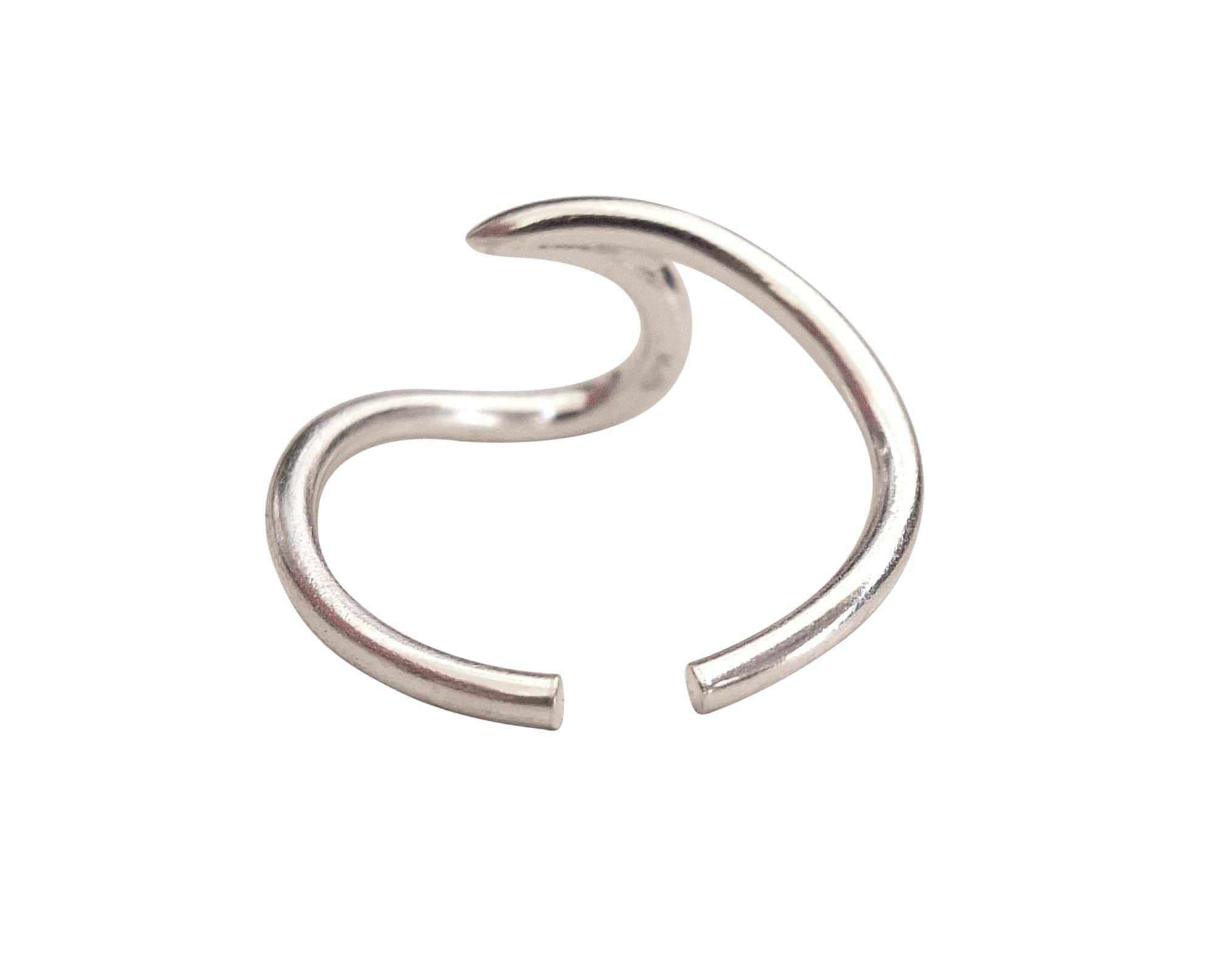 Handmade Wave Band Adjustable Toe Ring, 925 Sterling Silver, Thin Dainty Open Toe, Pinky or Knuckle Rings for Women, By MiYa Jewelry Creations