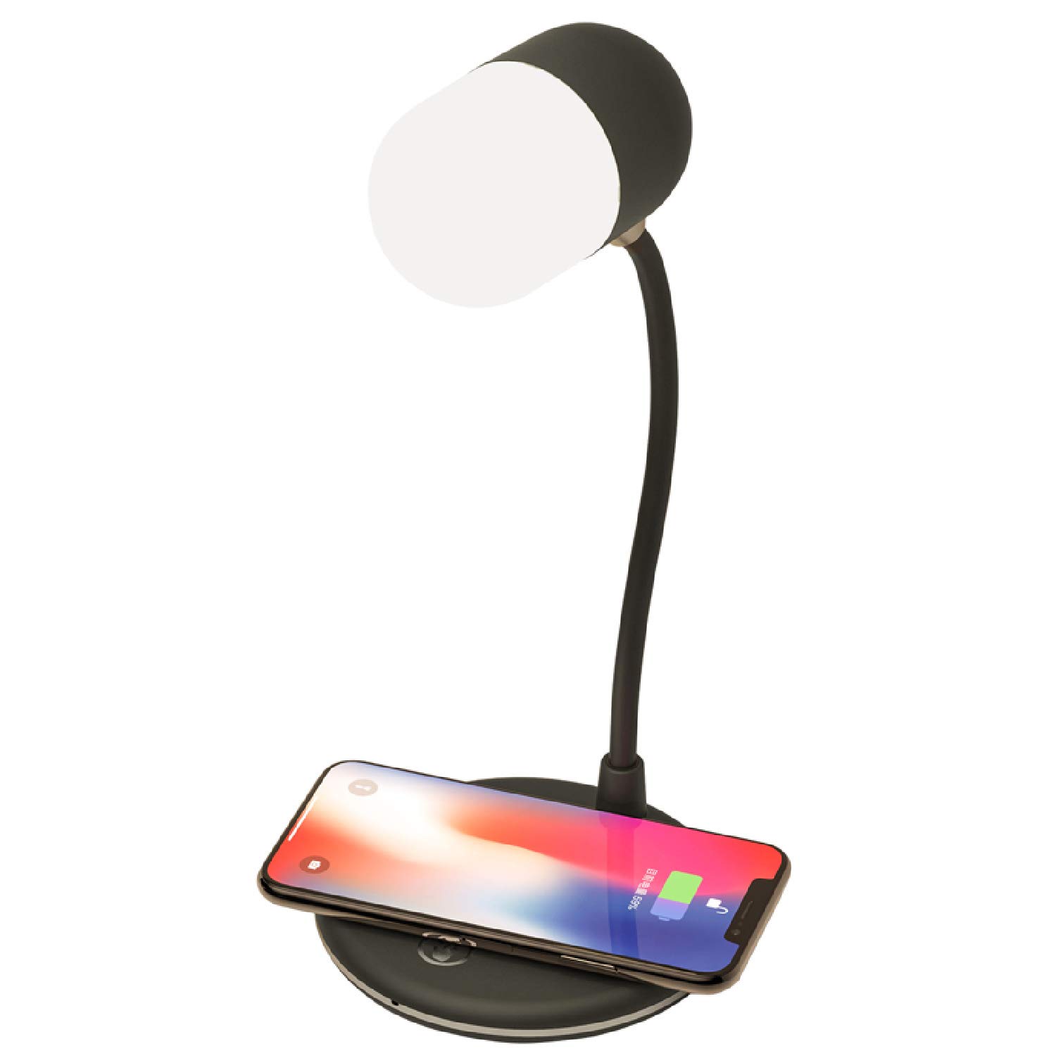 Led desk lamp with QI wireless smart charger. Home office bedside table night light lamp. Bluetooth connected speaker. 3 lighting color changing modes and touch control. Nightlight lamps for bedrooms.