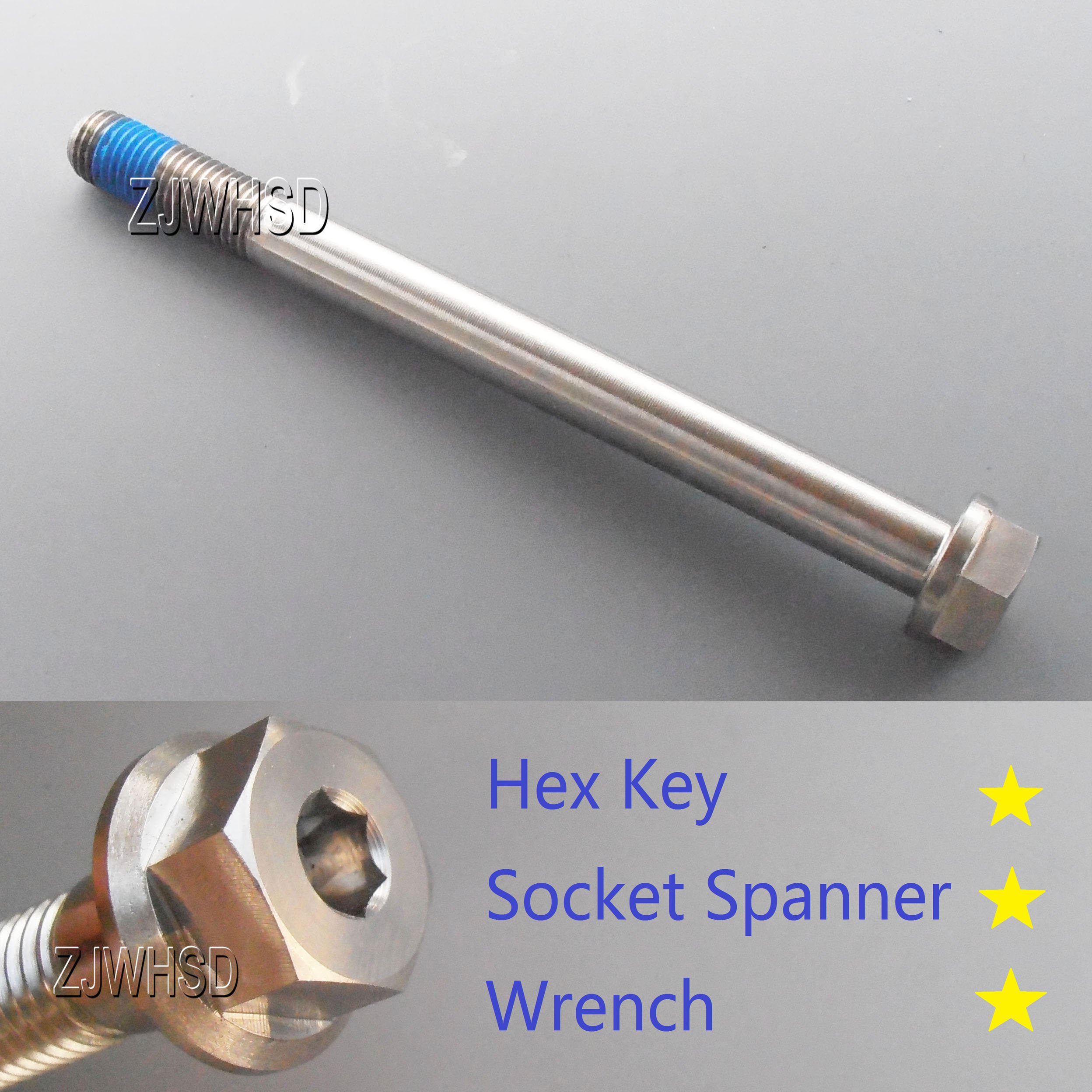 M10 x 1.25 x 120 mm Titanium Ti Screw Bolt Socket Cap Head & Hexagon Hex Flange Head + Blue Thread Lock