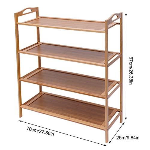 MONIPA Bamboo Shoe Rack Organizer for Entryway, 4 Tier Free Standing Shoe Self Storage for Hallway Closet Living Room