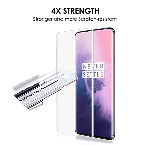 Akcoo [3 Pack OnePlus 7 / 7T Screen Protector, Tempered Glass UV Set, Full Transparency, Scratch Repair, Sensitive Touch,Fingerprint-ID Compatible