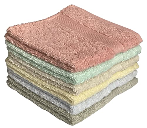 Washcloths, Set of 12 - 100% Ring Spun Cotton Wash Cloth β Thick Loop Pile Washcloth - Extra Absorbent and Soft β Lint Free Face Towel β Perfect for Bathroom Machine Washable Size 13 X 13 inch.
