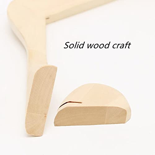 Baoz 10 Pack Solid Wooden Suit Hangers High-Grade Glossy Finish Wide Shoulder Design with Non Slip Pants Bar Swivel Hook for Sweater, Coat, Pants, Heavy Clothes