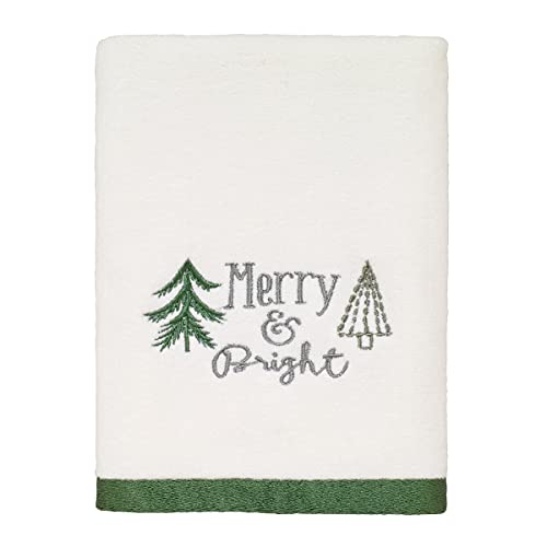 Avanti Linens Christmas Trees Collection Hand Towel, White