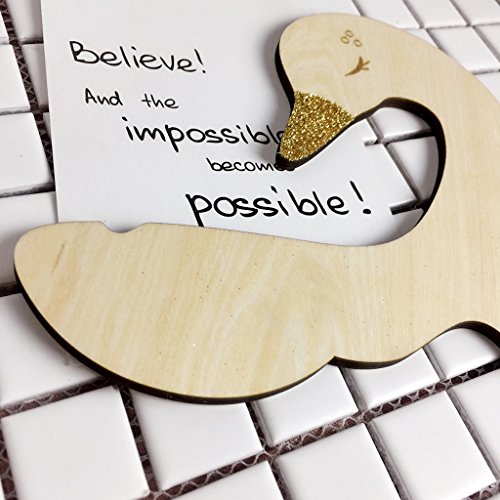 Milageto 4pcs Children Baby Boy Girl Swan Wooden Hangers House