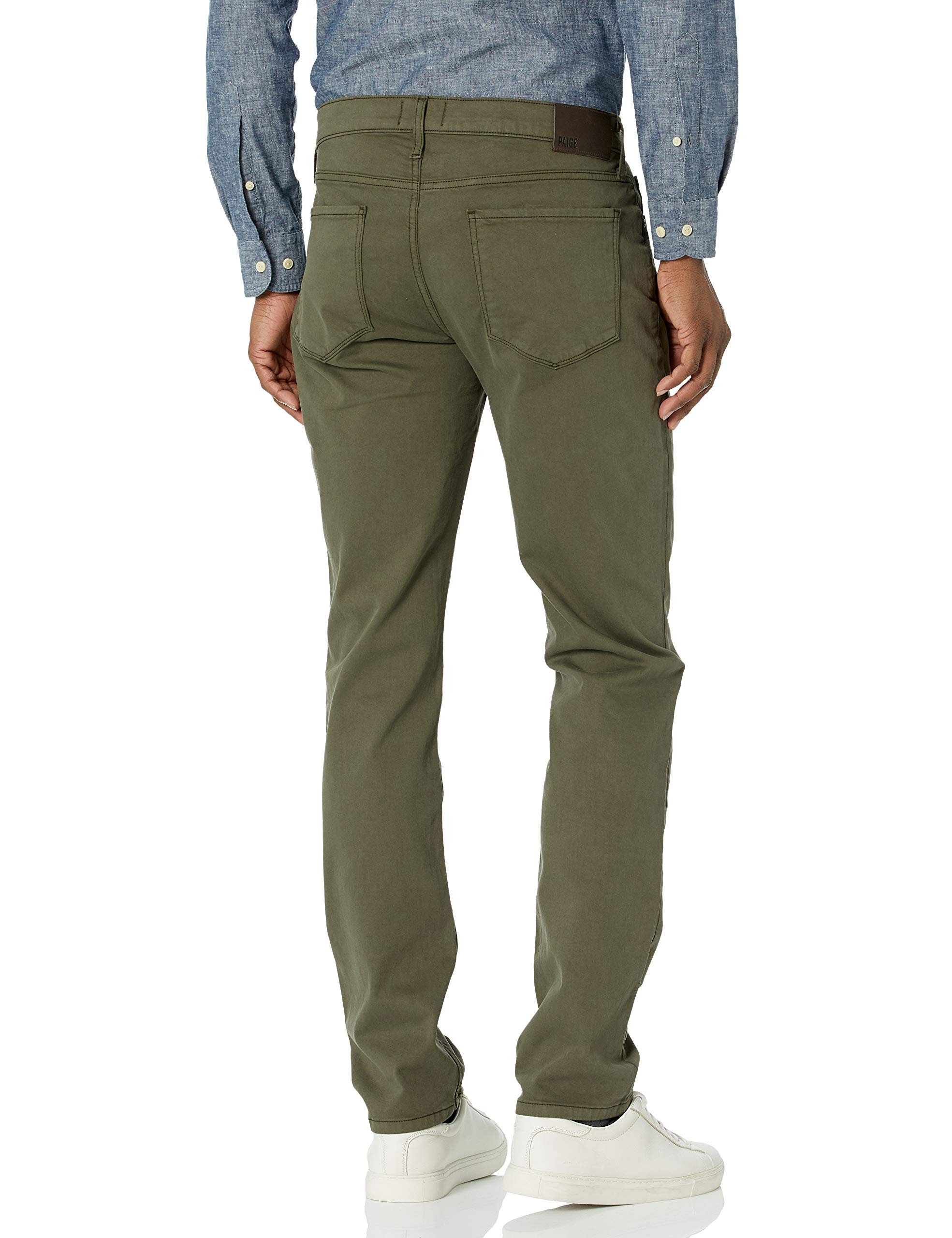 PAIGE Men's Federal Slim Fit Straight Leg Eco Twill Pant, Laurel Oak, 40