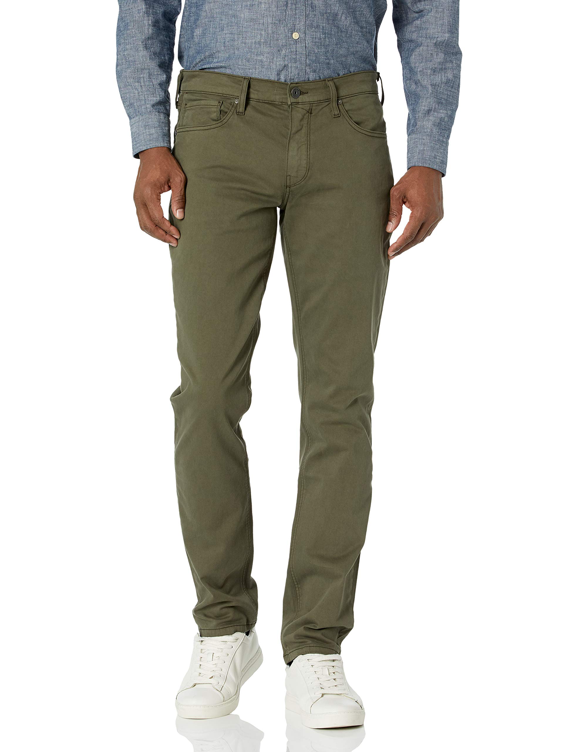 PAIGE Men's Federal Slim Fit Straight Leg Eco Twill Pant, Laurel Oak, 40