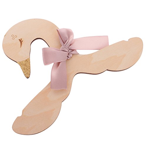 Milageto 4pcs Children Baby Boy Girl Swan Wooden Hangers House