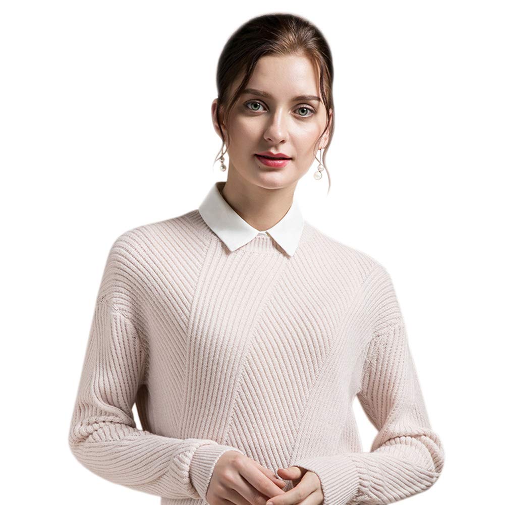 Shinywear Women's Fake Collar Detachable Collar Shirt Attachment, White Dickey False Collar, Mock Collar Half Blouse for Lady Girls Favors(2pcs White Pointed Collar)