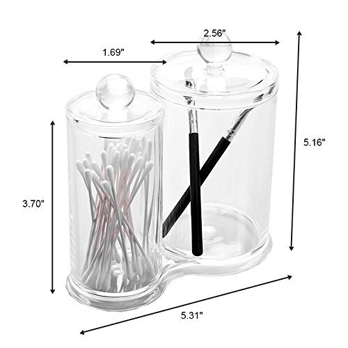 Cq acrylic Multifunctional Home Decor For Cotton Swabs Organizer and Cotton Balls Storage,5.4 x3.1x 5.1,pack of 1
