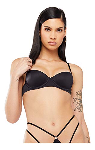 Savage X Fenty, Women's, Missy Savage Not Sorry Microfiber Low-Cut Balconette Bra, Caviar, 36C