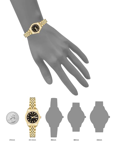Armitron Women's Japanese Quartz Dress Watch with Stainless Steel Strap, Gold, 10 (Model: 75/2475BKGP)