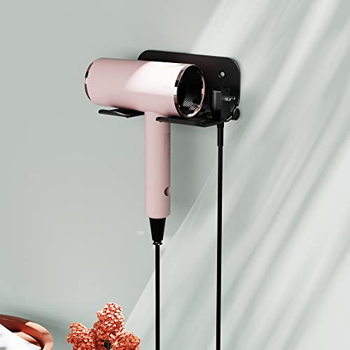 FUNTIN Hair Dryer Holder Wall Mount, Blow Dryer Organizer Wall Mounted,Hair Tool Organizer for Bedroom & Bathroom, Multi-Functional Hair Dryer Rack for Dyson Supersonic