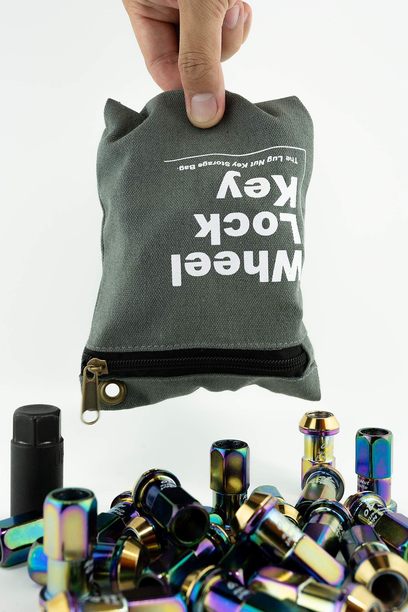 Wheel Lock Key Storage Bag - Easily and Safely Keep Your (Wheel Locks, Locking Wheel Lug Nuts, Wheel Lug Nut Key, Spare Wheel Lug Nuts, Wheel Lock Key) In One Place (2 PACK)