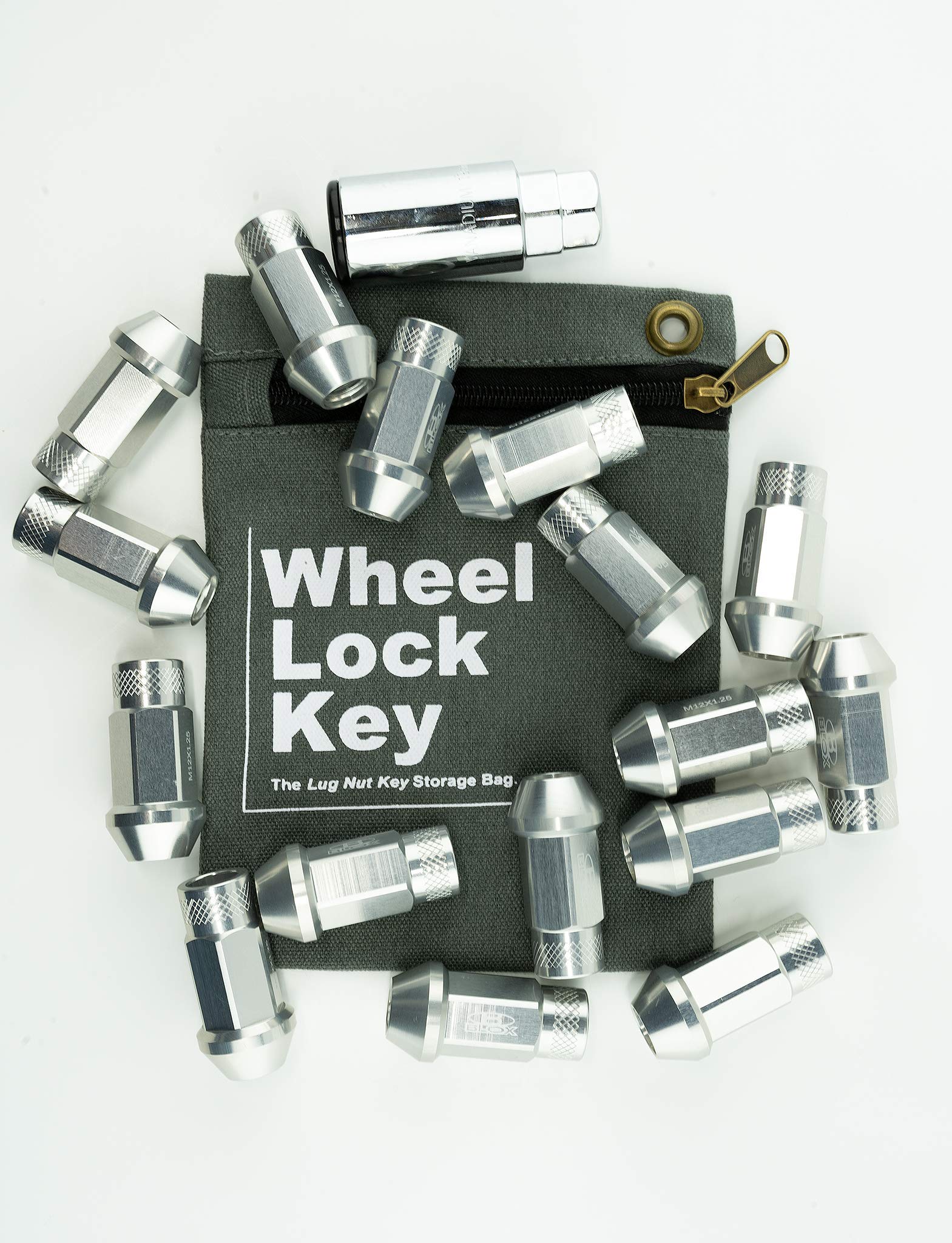 Wheel Lock Key Storage Bag - Easily and Safely Keep Your (Wheel Locks, Locking Wheel Lug Nuts, Wheel Lug Nut Key, Spare Wheel Lug Nuts, Wheel Lock Key) In One Place (2 PACK)