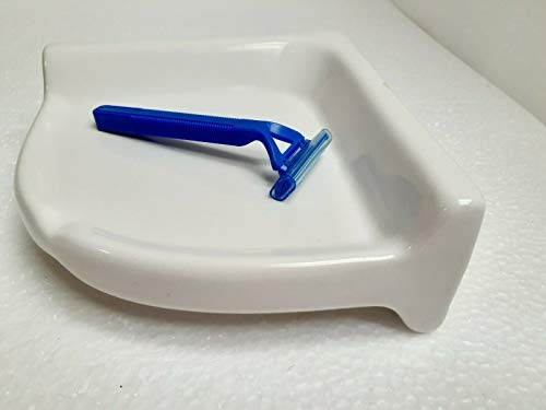 Bright White Ceramic Corner Shower Shelf Ledge Soap Tray Arctic White Daltile Color 0190 Medium 7.5 inch