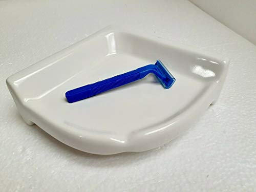 Bright White Ceramic Corner Shower Shelf Ledge Soap Tray Arctic White Daltile Color 0190 Medium 7.5 inch