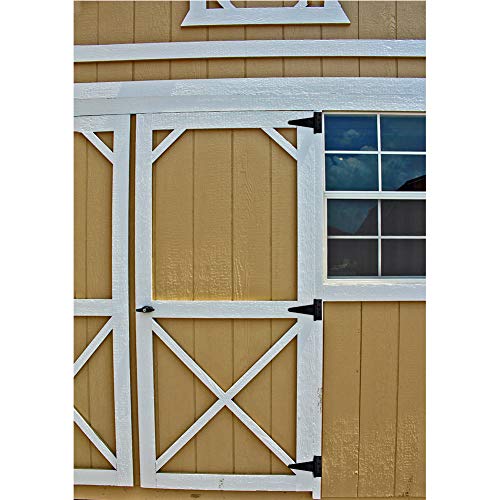 SANKINS 6 Inch T-Strap Shed Door Hinges Heavy Duty,Black Tee Hinge for Wooden Fences,Yard Door,Barn Door Gates, Wrought Hardware Rustproof,2Pack/Set