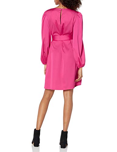 The Drop Women's @shopdandy Belted Silky Stretch Dress, Hot Pink, M