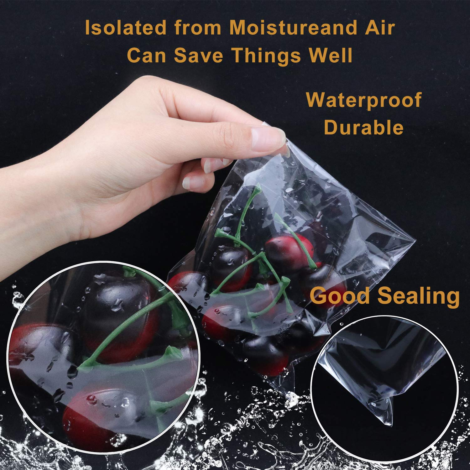 800 PCS Clear Re-sealable Cello/Cellophane Bags 3 Sizes with 4×6, 5×7, 6×9 Inch Good for Bakery, Snacks, Candle, Soap, Cookie, Jewelry, Cards