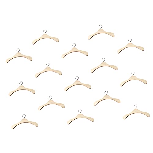 Ciieeo 15pcs Doll Hanger Wooden Clothes Hanger Wood Clothes Hangers Doll Clothes Rack Small Clothes Hangers Doll Clothes Hanger Mini Doll Hanger Tiny Doll Clothes Hangers Small Hangers
