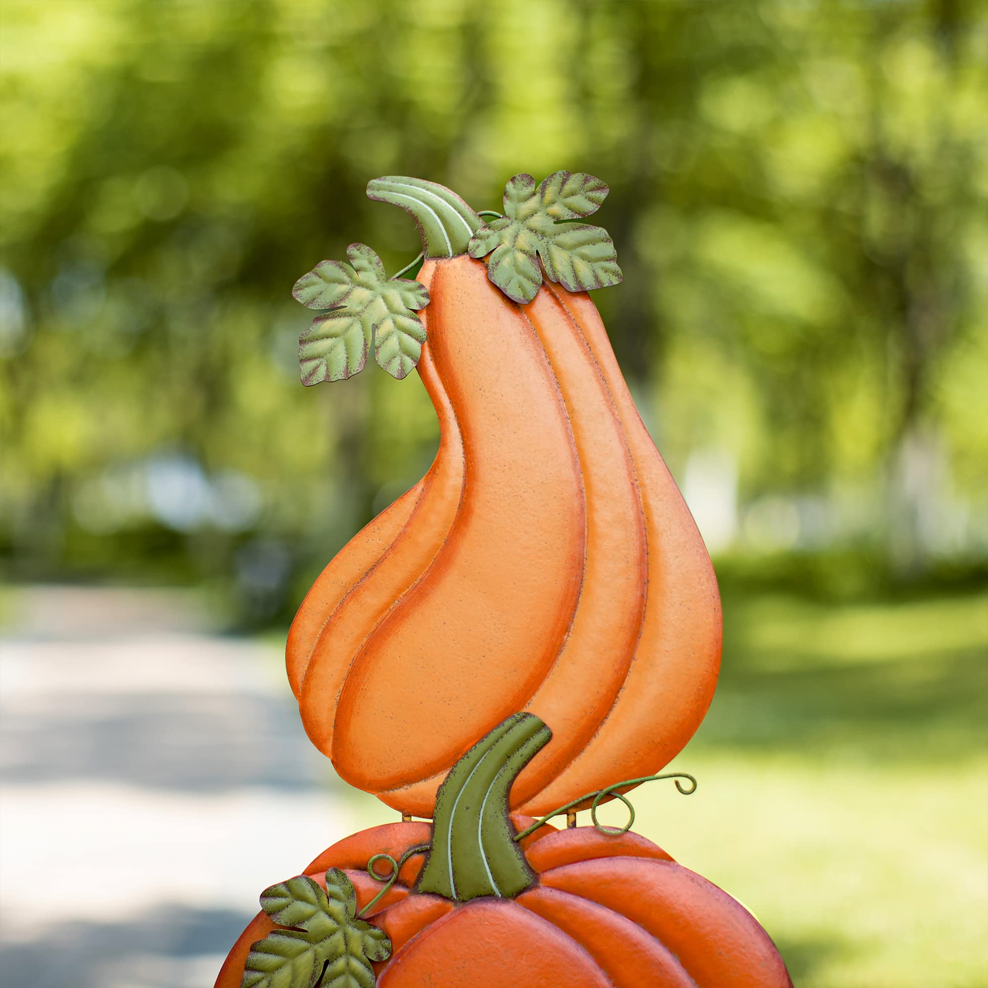 Glitzhome 42" H Fall Decorative Yard Signs with Stakes, Metal Pumpkins Garden Yard Stake for Home Lawn Yard Pathway Front Door Fall Harvest Thanksgiving Wall Hanging Decor