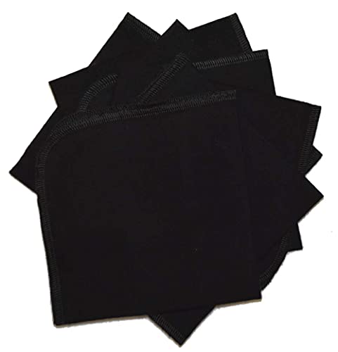 1 Ply Cotton Flannel 12x12 Inches Set of 10 Black