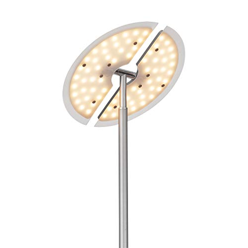 Worldwide Lighting Mantis led multi-directional floor lamp touch dimmable stand torchiere light silver finish Wobble free base safe for kids and pets Living Room Bedroom Kids Room Standing Light