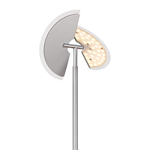 Worldwide Lighting Mantis led multi-directional floor lamp touch dimmable stand torchiere light silver finish Wobble free base safe for kids and pets Living Room Bedroom Kids Room Standing Light
