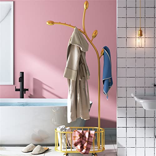 CDYD Coat Rack Floor Bedroom Corner Home Living Room Movable Multi-Functional Storage Corner Hanger