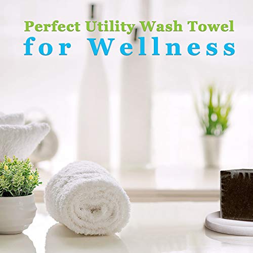 24 Pack Jmr Premium White Cotton Washcloths 12x12 Soft Absorbent Face Towels, Bath, Spa, Gym Use