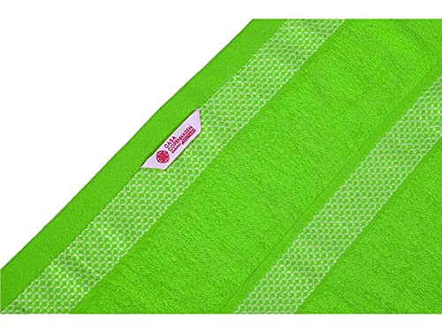 CASA COPENHAGEN Solitaire Towel Designed in Denmark 600 GSM 2 Bath Towels 2 Hand Towels 2 Washcloths, Super Soft Egyptian Cotton 6 Pices Towels Set for Bathroom, Kitchen & Shower - Lime Green