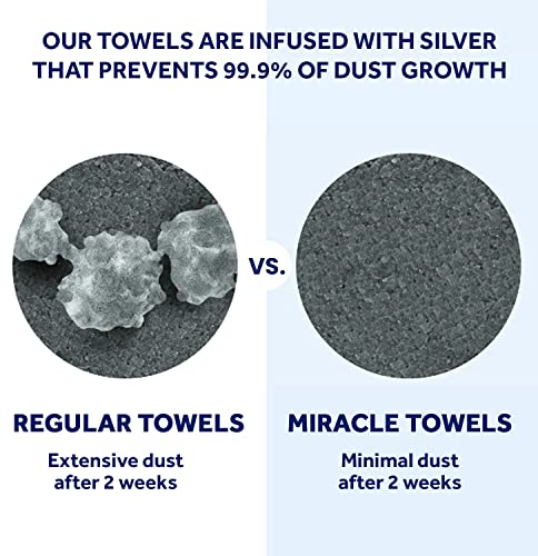 Miracle Made Washcloth - Stone - Premium 100% USA-Grown Cotton Washcloths for Bathroom with Natural Silver Ultra Soft Plush Fade Resistant Highly Absorbent Quick Drying