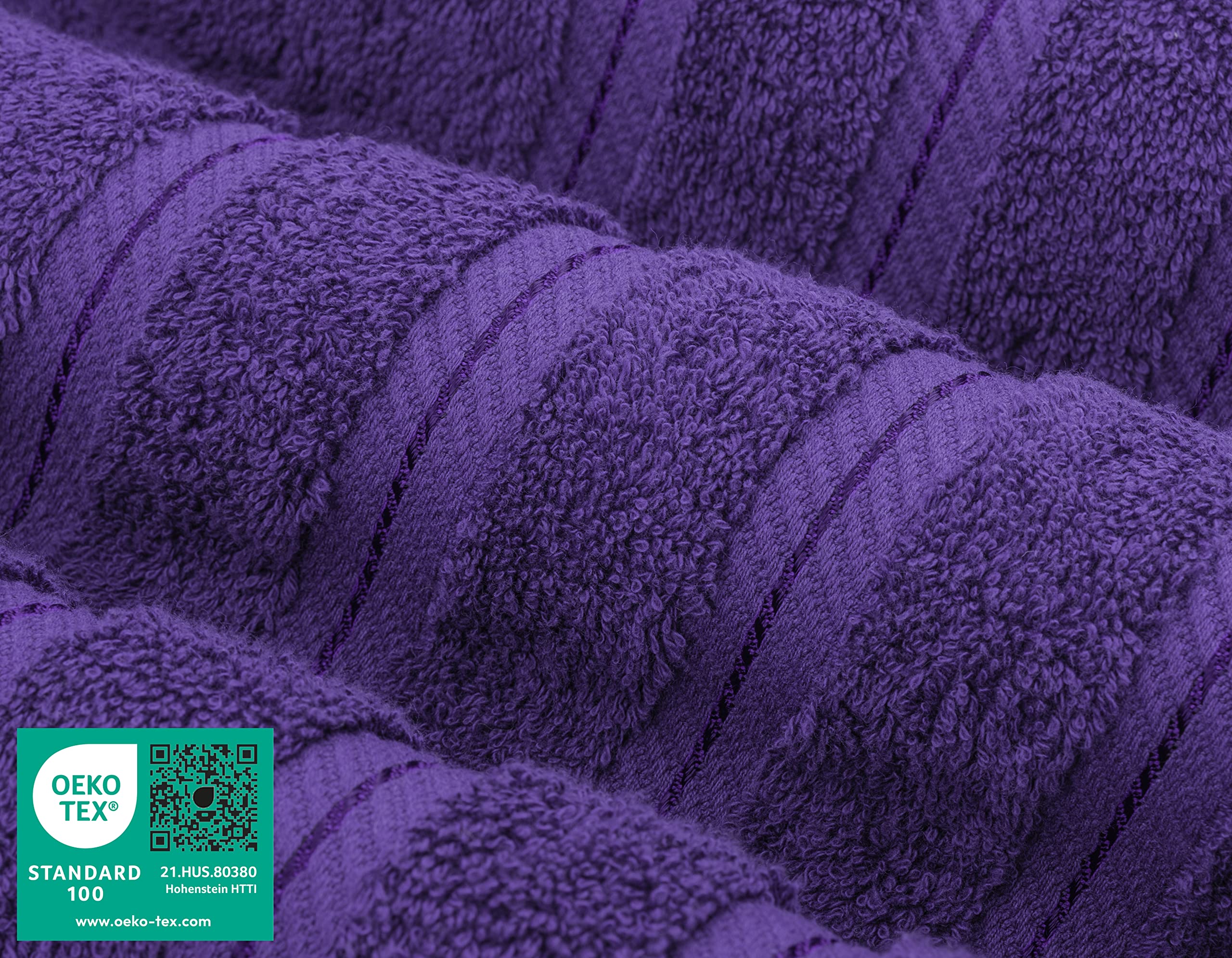American Soft Linen Luxury 6 Piece Towel Set, 2 Bath Towels 2 Hand Towels 2 Washcloths, 100% Cotton Turkish Towels for Bathroom, Purple Towel Sets