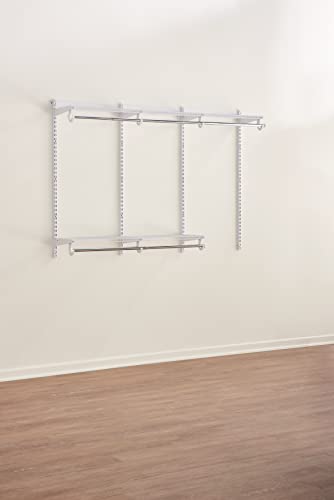 Rubbermaid Configurations Classic Closet Kit, White, 3-6 Ft., Wire Shelving Kit with Expandable Shelving and Telescoping Rods, Custom Closet Organization System, Easy Installation
