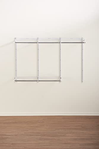 Rubbermaid Configurations Classic Closet Kit, White, 3-6 Ft., Wire Shelving Kit with Expandable Shelving and Telescoping Rods, Custom Closet Organization System, Easy Installation