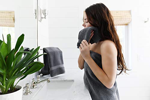 Supima Cotton 3 Piece Bath Towel Set by Laguna Beach Textile Co - Bath Towel, Hand Towel, Washcloth - Hotel Quality, Plush, 730 GSM Pewter Gray
