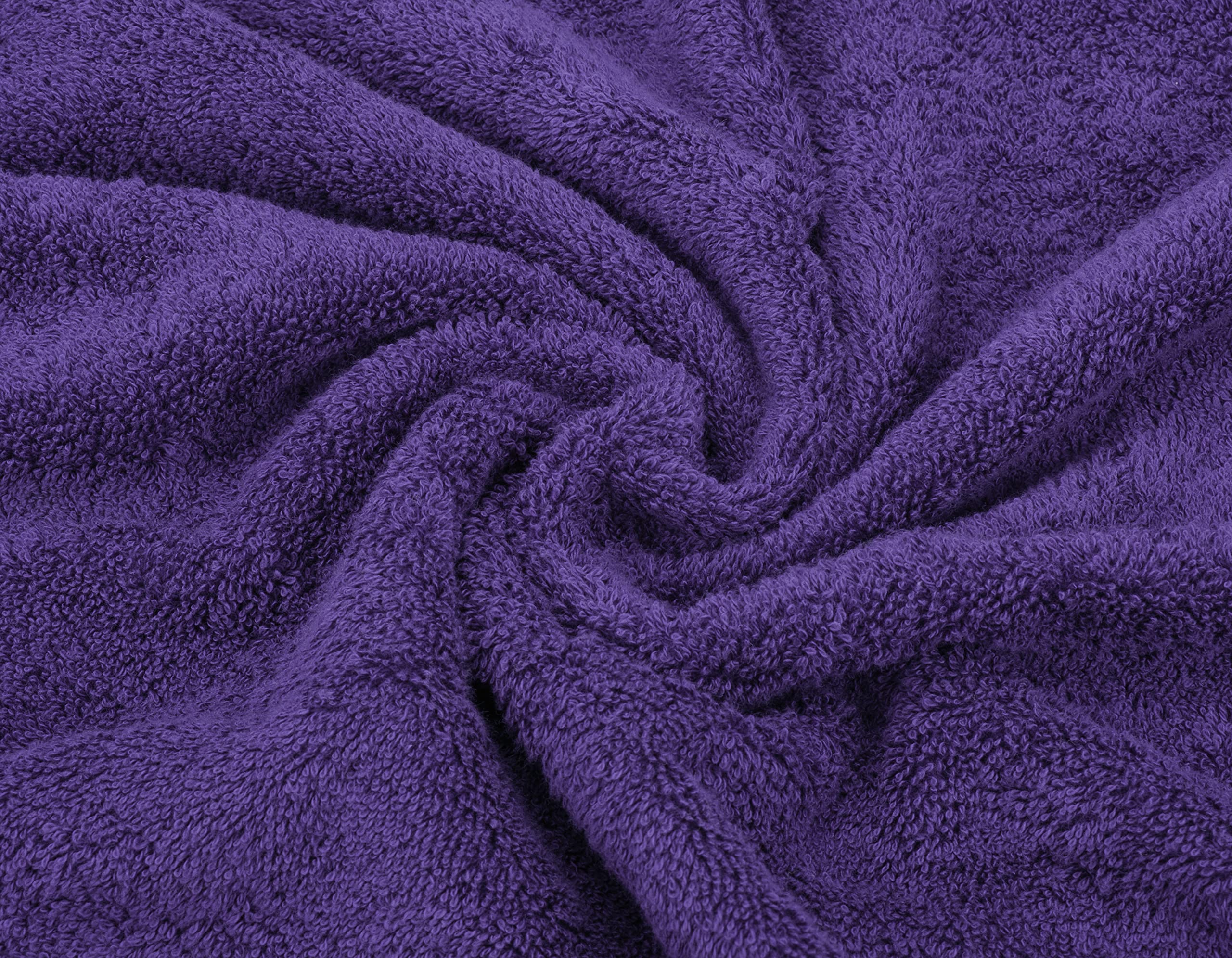 American Soft Linen Luxury 6 Piece Towel Set, 2 Bath Towels 2 Hand Towels 2 Washcloths, 100% Cotton Turkish Towels for Bathroom, Purple Towel Sets
