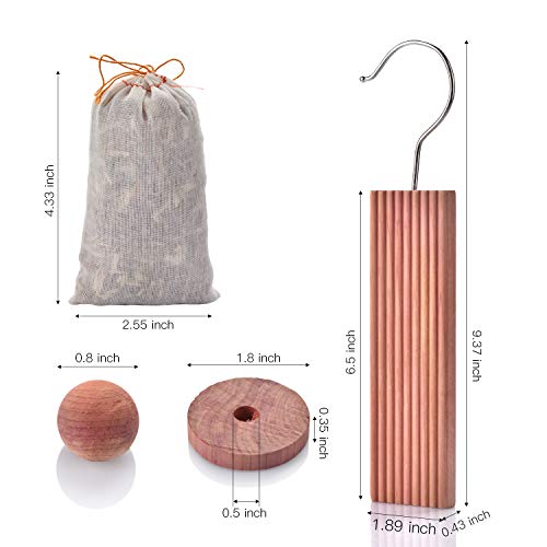 Homode Cedar Blocks for Clothes Storage, 100% Aromatic Red Ceder Wood, Cedar Balls and Cedar Rings for Closets and Drawers